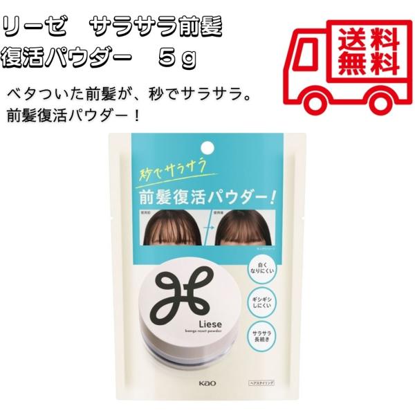 リーゼ サラサラ前髪復活パウダー 5g 1個 前髪 サラサラ 前髪復活 パウダー パフ おしろい 無香料 ヘアスタイリング 花王 KAO JAN:4901301434821ベタついた前髪が、秒でサラサラ。前髪復活パウダー！皮脂でベタついて束...