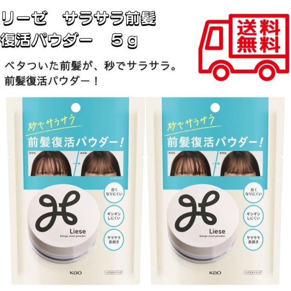 リーゼ サラサラ前髪復活パウダー 5g 2個セット 前髪 サラサラ 前髪復活 パウダー パフ おしろい 無香料 ヘアスタイリング 花王 KAO JAN:4901301434821ベタついた前髪が、秒でサラサラ。前髪復活パウダー！皮脂でベタつ...