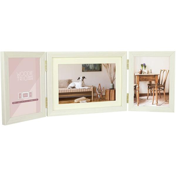 美しく飾れる観音開きの3面フレーム■外寸：421×146×13mm（見開き時）■内寸：[左] 89×127mm [中央] 178×127 mm [右] 89×127 mm■窓寸：[左] 82×120mm [中央] 171×120 mm [右...