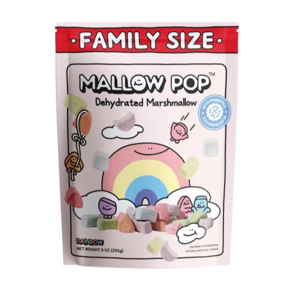 【内容量】1袋：255g【商品説明】マロウポップはいつでもどこでも手軽に楽しめます。そのまま食べるのも、お気に入りのスイーツに加えるのもおすすめ。軽くてサクサクした食感のマシュマロは、食べる楽しさと満足感が一緒に味わえるおやつです。甘いもの...