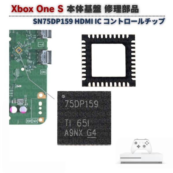 ■マイクロソフト Xbox One S 映像が出ない・解像度がおかしい時の修理に HDMIリタイマーIC SN75DP159 QFN40 互換チップ 修理パーツ。■【対応機種】 Microsoft Xbox One S ※Xbox One（...