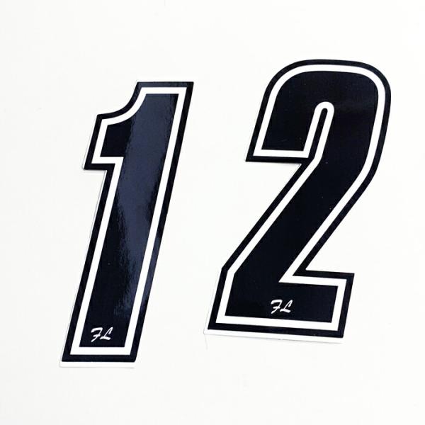 FREELINE フリーライン製 ゼッケンステッカーです。在庫ナンバー：No.1 / No.2のみ納　期：即納可能。メーカー廃盤のため在庫限りのご用意となります。カウルステッカー　ビレルオリジナル　Free line RACING KART...