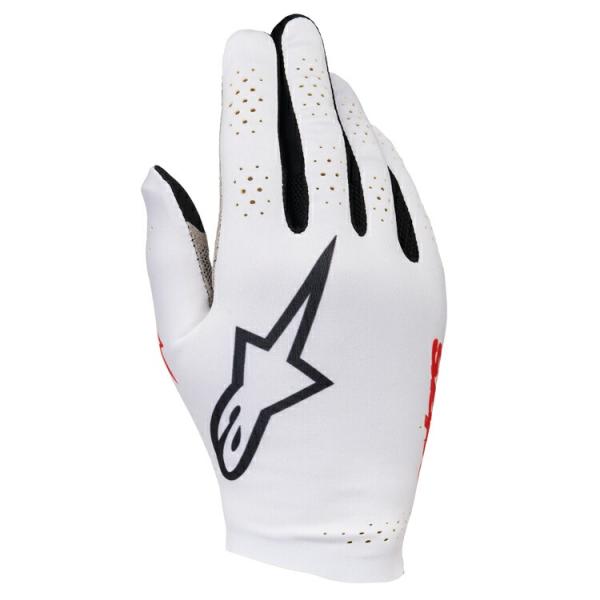 メーカ：alpinestars アルパインスターズモデル名： SIM GLOVES GRAPHIC 1型　番：3550826カラー：ホワイト×シルバー×アイス×ブラック×レッド×タンジェリン(2065) SILVER ICE BLACK R...