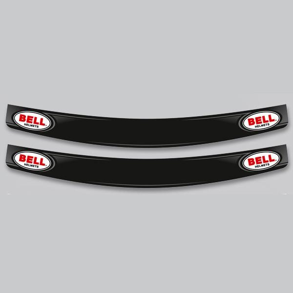 BELL RACING VISOR STICKERベル ヘルメット バイザーステッカー のホワイトバージョン。同色2枚SETカラー：ブラック入り数：2枚入り（同色）ベルヘルメット４輪　カート用　コーナーベル 4輪ヘルメット用パーツ モーター...