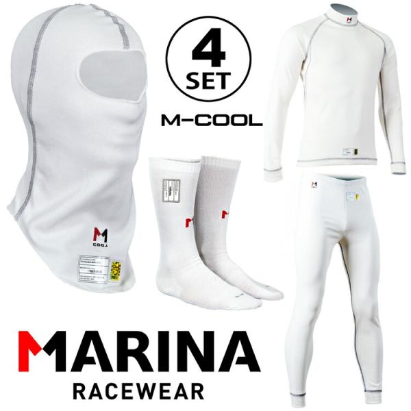 メーカー：MARINA / マリーナモデル名：M-COOL / エムクールカラー：ホワイト WHITEタイプ：フェイスマスク・トップ・パンツ ・ソックス 4点セット・フェイスマスク：フリーサイズ / 1ホール・TOPサイズ：　　XS / S...
