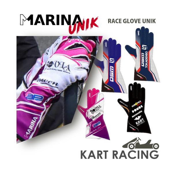 FIA 8877-2022 Grade1 Homologation Standardレーシングカート用公認グローブmonocolle Marina コラボ レーシングカート用グローブ 自分だけのオリジナルデザインを最新のプリント技術でオリジ...