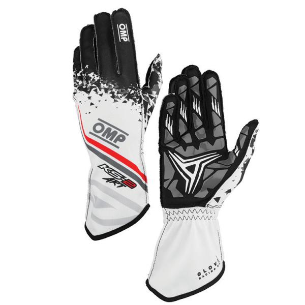 OMP RACING KART GLOVE KS2 ART MY2025・伸縮性のある軽量ポリエステル生地で、品質と耐久性が向上・グリップ力を高めるシリコンラバーパーム・フィット感を向上させる手首のゴムバンド・外縫い仕様・新しいグラフィック...