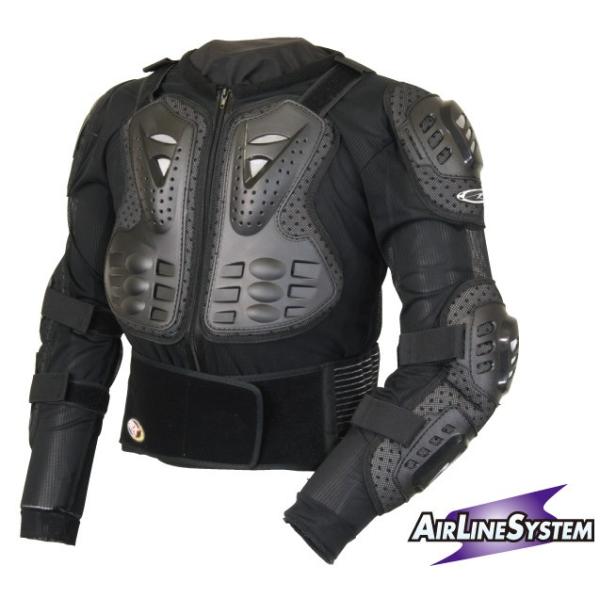 ・品番：RR10060・品名：フルボディーガード・カラー：ブラック・サイズ：M、L、LL、XL・素材：圧縮ウレタンパッド、プラスチックパッド、ストレッチメッシュ・本体価格：15,000円（税別）＋消費税　の商品です。