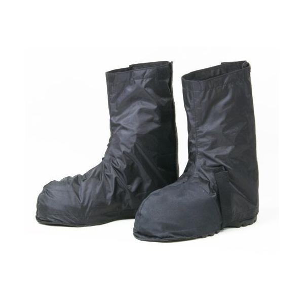 靴に巻つけてとめるだけの簡単装着。携帯性、収納性に優れたコンパクトなシューズカバー。大切な靴を風雨からしっかり守ります。ラバー靴底（つま先のみ）で滑りにくい。左足にはシフトペダルからカバーを守る補強がしてあります。裏側トップ（内側の上の方）...