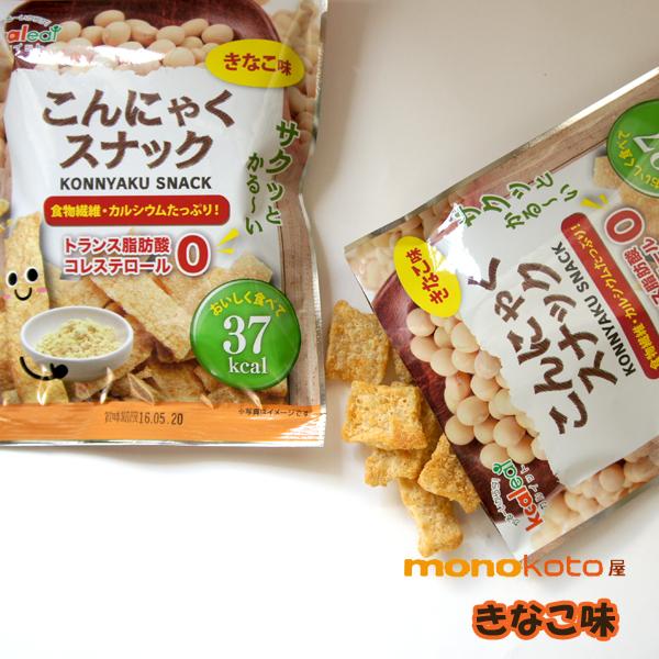 こんにゃくせんべい　きなこ大豆イソフラボンが美肌に国産群馬県産のこんにゃく粉を使用大人気のこんにゃくスナック単品でも食べたい！！味見したい方に甘い大豆味が口いっぱいに広がります油で揚げた後、遠心分離機で余分な脂を除去蒟蒻煎餅　きな粉賞味期限...