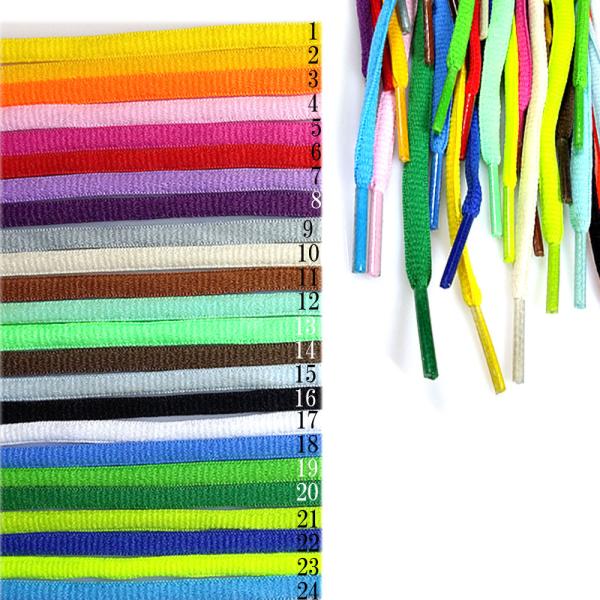 【24色展開】【靴ひも シューレース】【120cm】【0.5cm幅】楕円形　オーバルタイプのシューレース 2本入り（1足分）　幅：約０.５ｃｍ※若干の個体差がございます。長さ：約１２０ｃｍ※若干の伸縮性があり5cm前後の個体差がございます。...