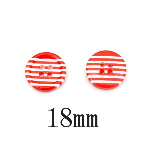 BT-872【プラボタン】【18mm】赤白ボーダー　プラボタン　レッドホワイト　マリン　モダン【1個】※価格は1個の価格です。素材：プラスチックサイズ：直径約18ミリ※商品写真はできる限り実際の色に近づけるよう加工しておりますが、お客様のご...