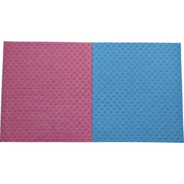●セルロース（天然植物繊維素）を使用の拭き取り用クロスです。●水ハネ、液ダレをキッチリ拭き取り、自重の10倍の水分を吸収します。●使用後の乾燥も早いクロスです。●厨房周りの清掃。●シートサイズ(mm)：180×200×6●色：ピンク、ブルー...