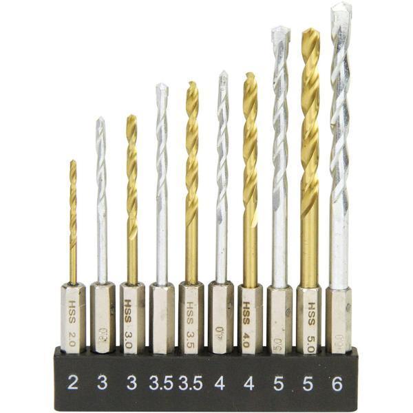 【特長】鉄工ドリル・モルタルブロック用ドリルのセット。刃先にはシンニング加工を施している為、材料への食いつきが良くすべりにくい。6.35mm六角軸を採用しており、チャック滑りが少なくインパクトドライバーでの使用が可能。チタンコーティングを施...