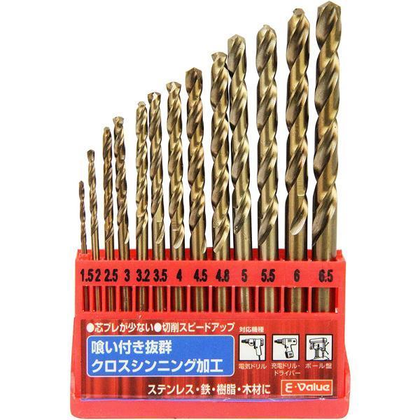 喰い付きが抜群な鉄工用ドリルセット【用途】一般鋼(鉄)への穴あけ作業【特徴】・ドリル刃先はシンニング加工で材料への喰いつきが良い・芯ブレが少なく、切削スピードも抜群【商品仕様】入数:21本組セット内容:1・1.5・2・2.5・3・3.2・3...