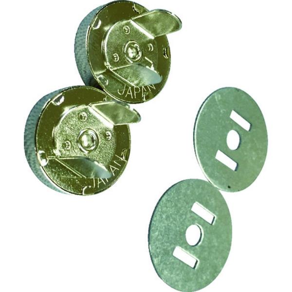 ●シートのハトメ部分に磁石を簡単に取り付け可能です。●シートへの直接の取付も可能です。●シートの裾や両端の跳ね返り防止に。●ハトメ適応内径(mm)：6〜13●サイズ(φ)：14●適合ハトメ(#)：#25/#28●ホック、座金各2個●本体：鉄...