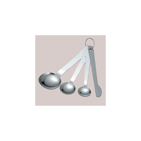 クインローズ 18-0ステンレス 計量スプーン3本組 ヘラ付 No.173