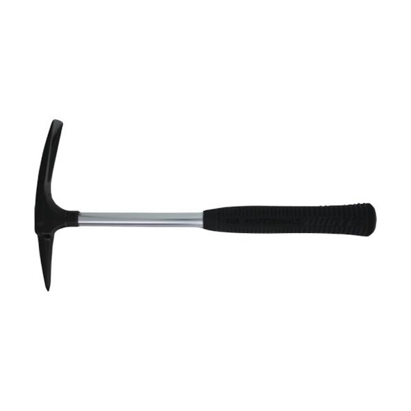 特徴　固まった土を突き崩す先トガリタイプになっています。　耐久性の高い鍛造品ヘッドとスチールシャフトを使用しています。用途　配管の掘削作業や根切り等に。　仕様　全長(mm)：345　　材質／仕上　工具鋼　　