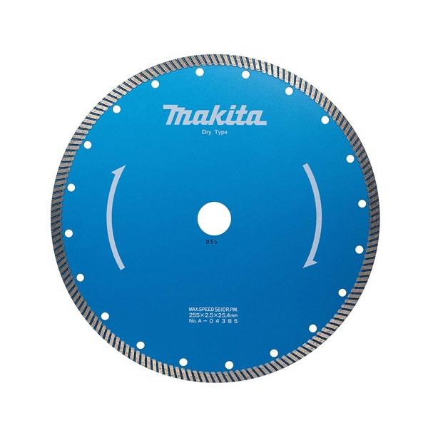 コンクリート、コンクリート二次製品（U 字溝、ヒューム管）などの切断に。スリットがないため切断開始時のあたりがソフトで仕上りも良好。粉じんの排出は側面のコの字型凹凸ダイヤ層の溝によりスムーズ。コンクリ切断用・外径255mm