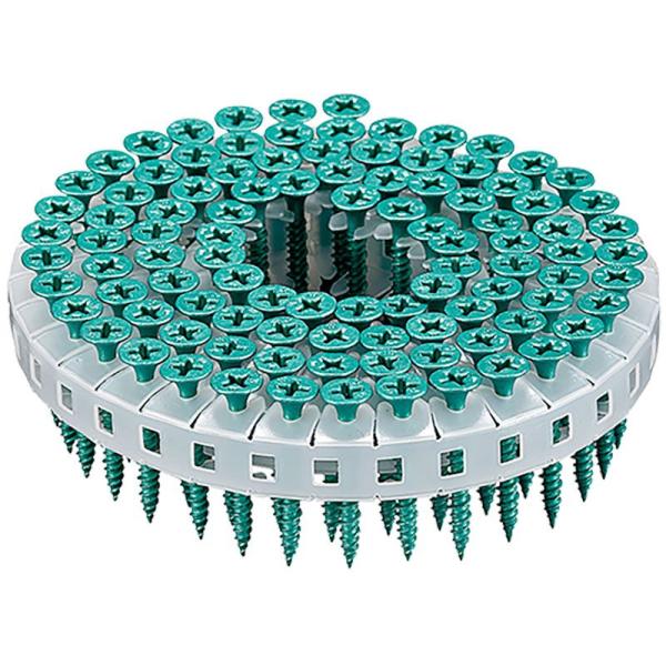 ■木質下地用■長さによって色分け、施工後に使用ビスの確認が容易■全長(mm)：32■胴径(mm)：3.8■頭径(mm)：8.2■カラー：ミドリ■鉄/ノンクロム■20巻入×2箱