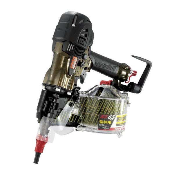 パイプサポート用アタッチメントV(HN70579)付き高圧型枠用モデル、32〜65mmの釘に対応浮かせ打ちコンタクトトップ標準装備木下地、コンクリート用にエアダスタ後付け可能