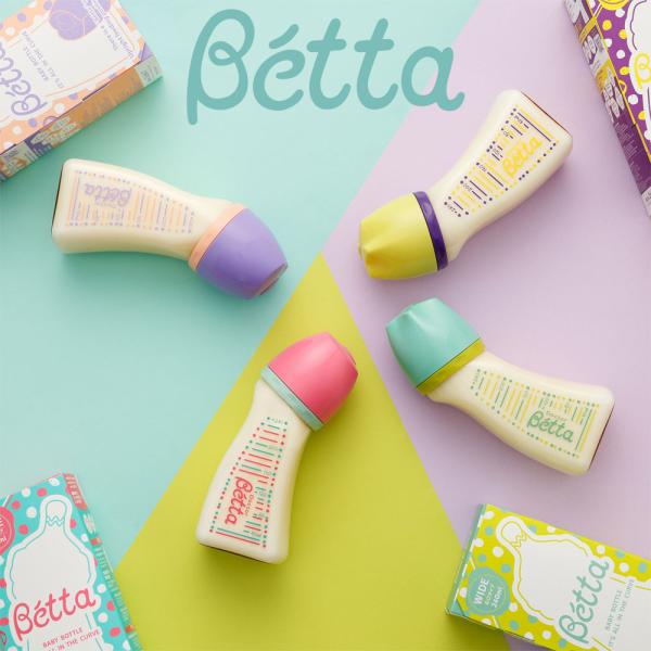 ドクターベッタ哺乳びん 広口タイプママのおっぱいにより近い哺乳びんドクターベッタの広口タイプは、ドクターベッタ哺乳びんの利点「お耳に安心＋誤嚥を防ぐ＋ゲップの軽減」に加え、洗いやすく、さらに調乳がしやすく、咥えた時の触感がママのおっぱいによ...