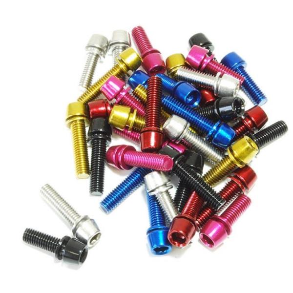 ・素材：ステンレス・重量：約3.4g・サイズ：M5×15・用途：ハンドルステムなど・サビに強いステンレス製・豊富なカラーでドレスアップに最適・1セット6本入り