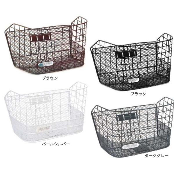 ・用途：自転車用フロントバスケット・付属品：取付金具・素材：スチール・加工：PEコーティング・重量：約1,500g （本体のみ）・サイズ：幅450x奥行280x高さ270mm（底面：幅400x奥行200mm）・通勤や通学に便利な超ワイドな大...