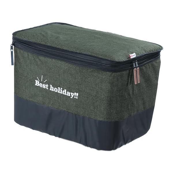 川住製作所 自転車 2段式前カゴカバー デニム柄(ワイド型) KW-557KH カーキ