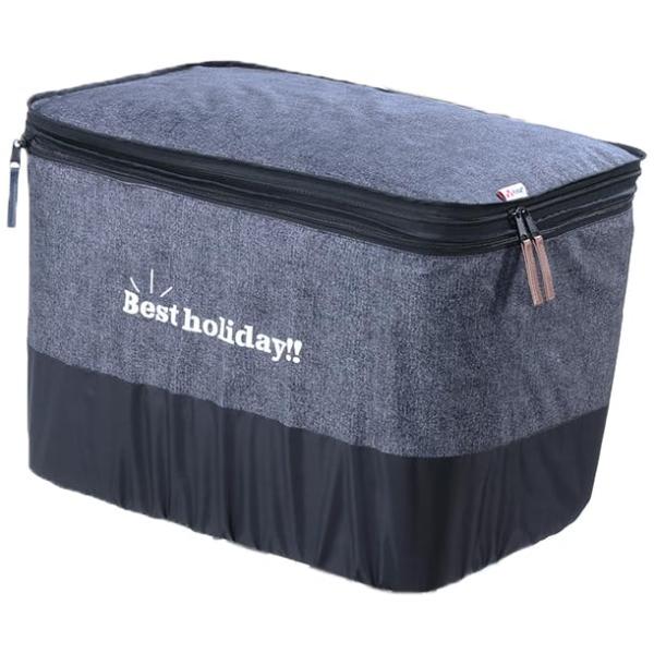 川住製作所 自転車 2段式前カゴカバー デニム柄(ワイド型) KW-557CG チャコールグレー