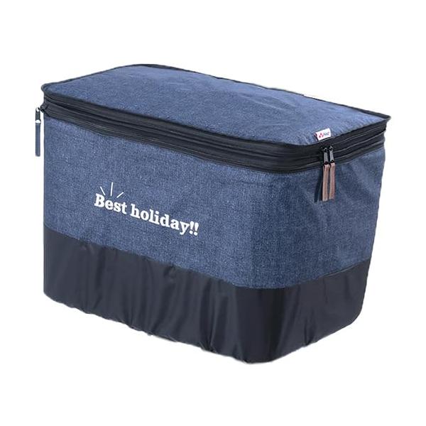 川住製作所 自転車 2段式前カゴカバー デニム柄(ワイド型) KW-557NV ネイビー