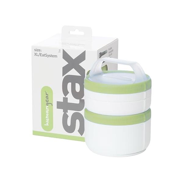 humangear(ヒューマンギア) コンテナ 小物入れ パッキン ヒューマンギア スタックス XL ホワイト×グリーン(WTGN) 1899097