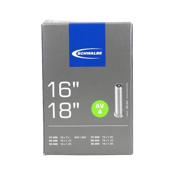 SCHWALBE(シュワルベ) 【正規品】16×1.35(349)、16×11/4、18×1.25チューブ 米式 40mmバルブ 4AV