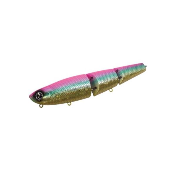 ■サイズ: 135mm / 自重: 33g■カラー: #09 プレイフルピンクバックグリーンゴールド■タイプ: フローティング (F) / 搭載トレブルフック: #4 (ジョイント・3フックシステム) / 搭載リング: #3「放置状態でもバ...