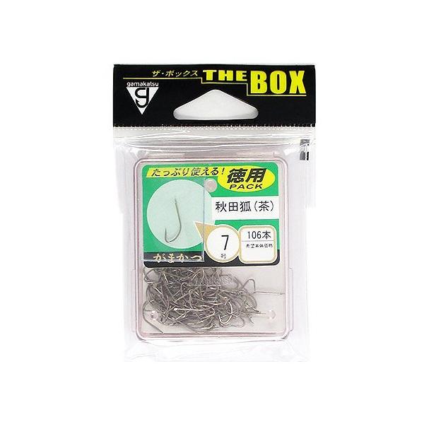 がまかつ(Gamakatsu) シングルフック ザ・ボックス 秋田狐 7号 106本 茶 66619