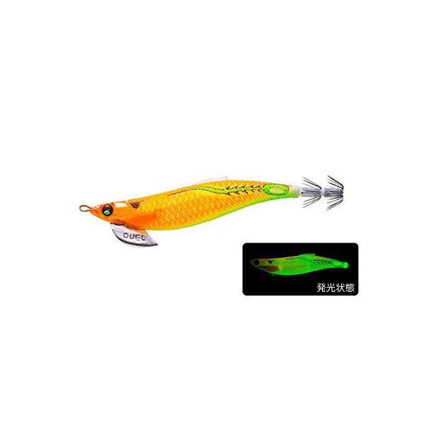 DUEL(デュエル) ルアー エギ EZ-Q フィンプラス ランガン 3.5号 重量:20g A1746-LOBI-夜光オレンジボイル パタパタ