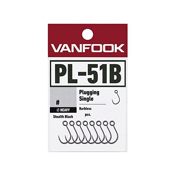 ヴァンフック(Vanfook) PL-51B プラッギング シングル ヘビー バーブレス 12本入り ステルスブラック #4