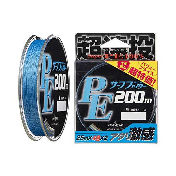 ヤマトヨテグス(YAMATOYO) PEライン PEサーフファイター 遠投 200m 0.6号 25m×4色×2