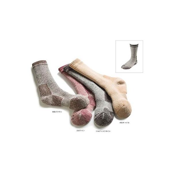 ■カラー：440(ブラウン) ■サイズ：M■メリノウール69%、ナイロン23%、ポリウレタン8%■吸汗、厚手、保温、耐摩耗「メリノウール・2Pソックス」をベースにした、単体販売のモデルです。履き心地の良さと耐久性をそのままに、かかとから履き...