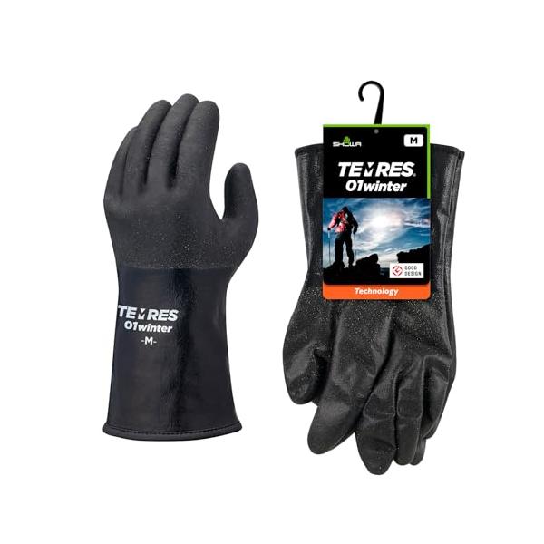 ショーワグローブ TEMRES 01winter Mサイズ ブラック 防寒インナー付きグローブ カフ,ドローコードなし