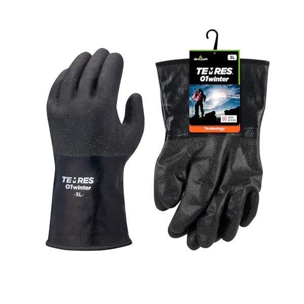 ショーワグローブ TEMRES 01winter 3Lサイズ ブラック 防寒インナー付きグローブカフ,ドローコードなし
