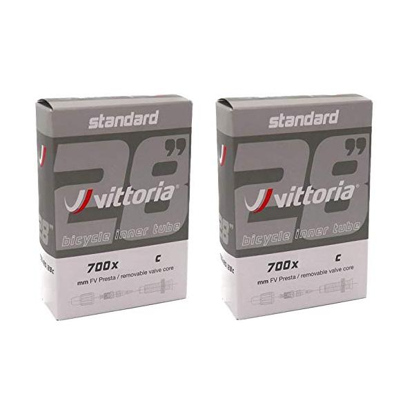 2個セット Vittoria インナーチューブ 700c 仏式バルブ Standerd inner tube (700×20/28c(バルブ長48mm))