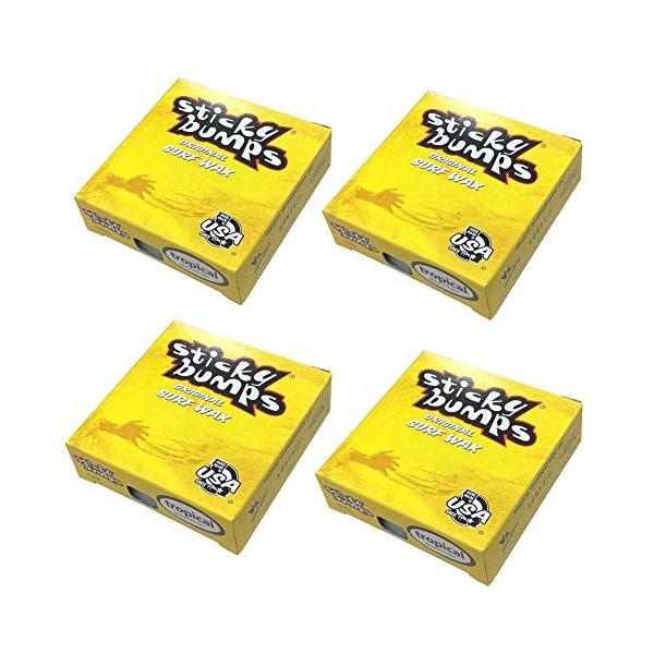 STICKY BUMPS 4個セット スティッキーバンプス サーフワックス/サーフボードワックス サーフボード滑り止め TROPICAL（夏用）