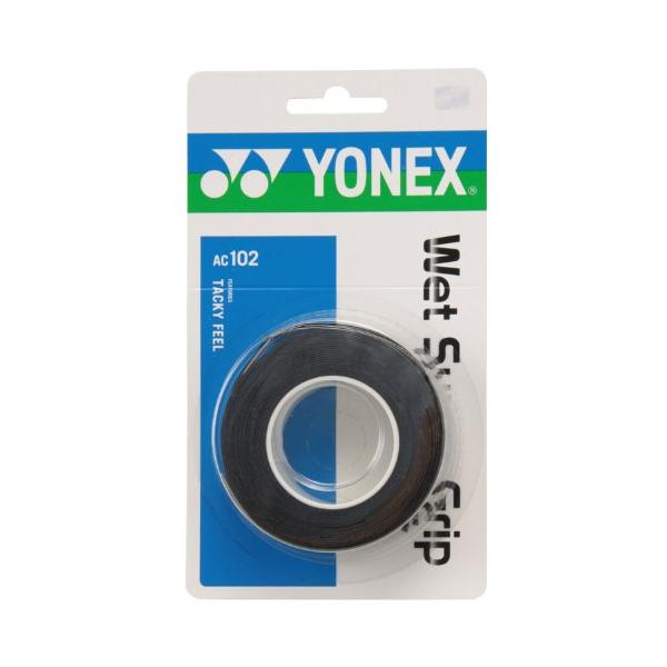 ヨネックス(YONEX) テニス バドミントン グリップテープ ウェットスーパーグリップ (3本入り) AC102 ブラック