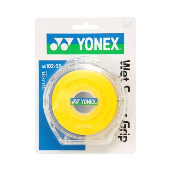 ヨネックス(YONEX) テニス バドミントン グリップテープ ウェットスーパーグリップ ケース付き (5本入り) AC1025P イエロー