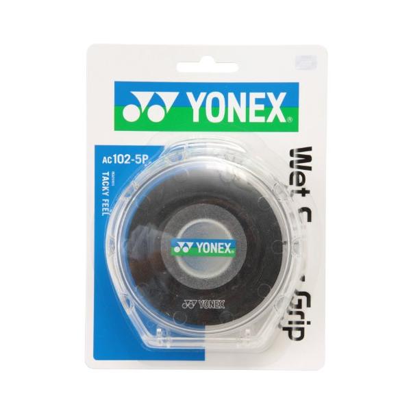 ヨネックス(YONEX) テニス バドミントン グリップテープ ウェットスーパーグリップ ケース付き (5本入り) AC1025P ブラック