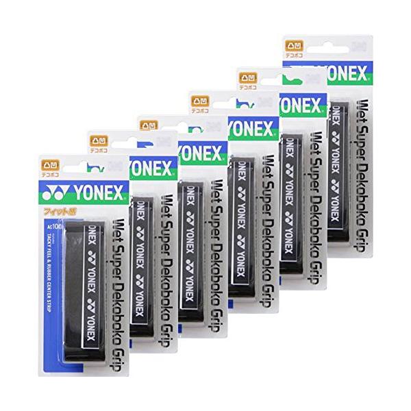 YONEX(ヨネックス) ウエット スーパー デコボコ グリップ 1本入×同色6本組 ブラック AC104-007-6SET