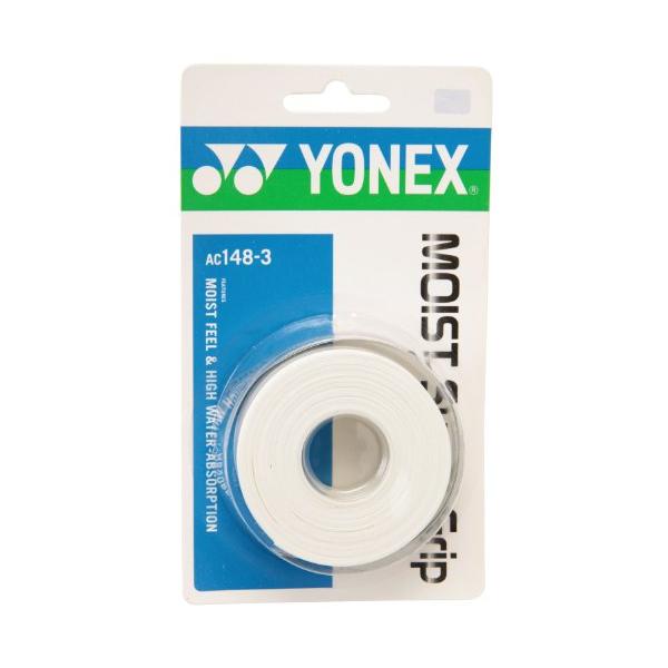 ヨネックス(YONEX) テニス バドミントン グリップテープ モイストスーパーグリップ (3本入り) AC1483 ホワイト