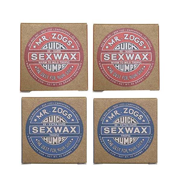 4個セットSEX WAX セックスワックス サーフワックス WARM（初夏用）２個＆TROPICAL（夏用）2個