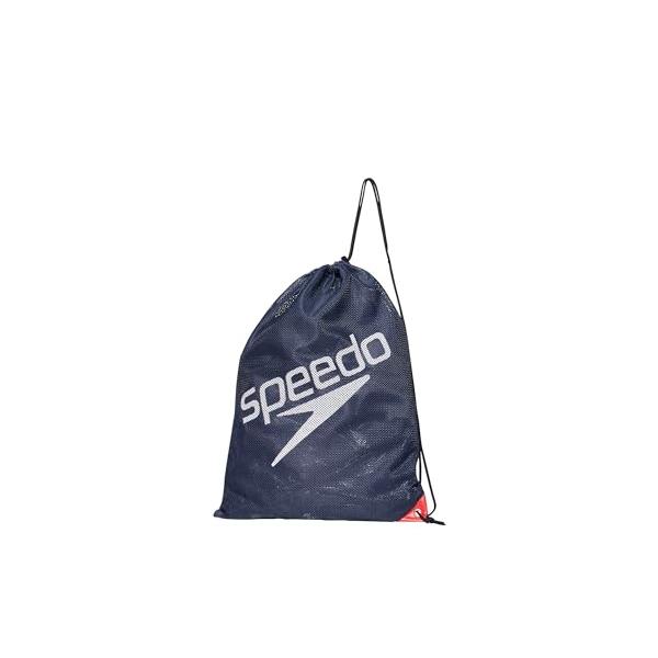 ■カラー：ディープシー■サイズ：(L) H68×W49CM■ポリエステル100%濡れたままトレーニンググッズなどを入れて持ち運びができ、そのまま干せる使い勝手の良さが特長のSPEEDOメッシュバッグです。しっかりとしてメッシュ素材に加えて、...